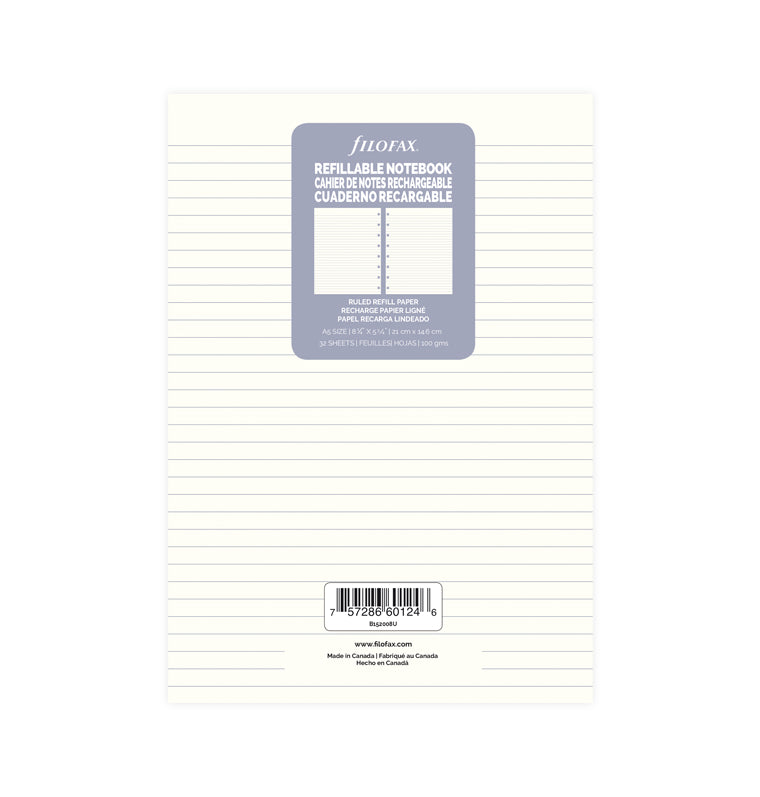 Filofax Notebook A5 Ruled Paper Refill - Filofax – Filofax US