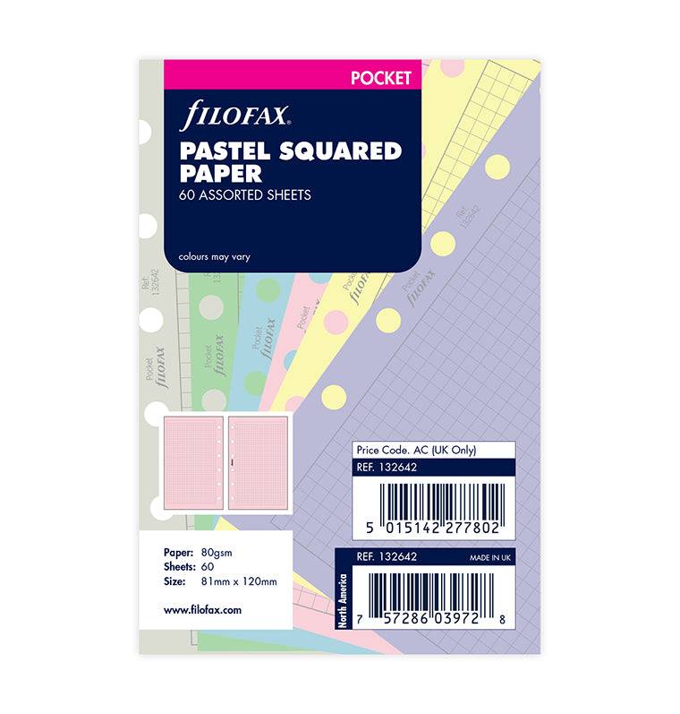 Pastel Squared Notepaper Pocket Refill - Filofax – Filofax US